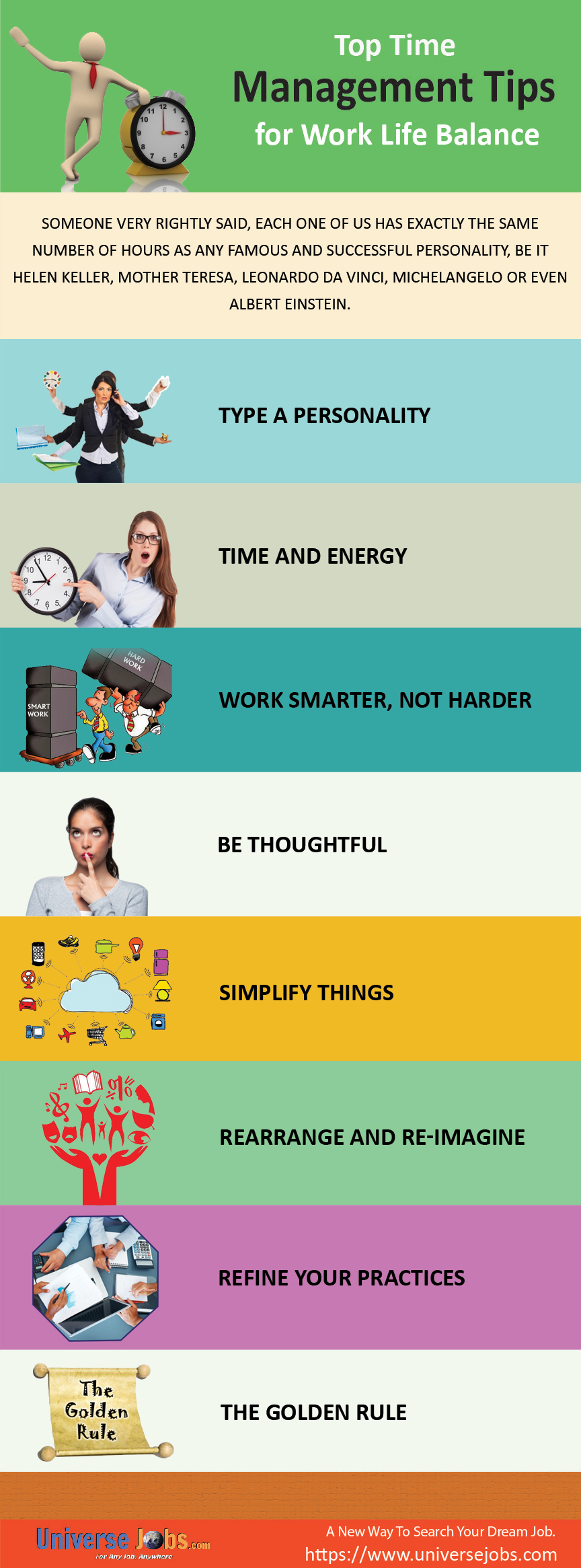 Time Management Tips For Work Life Balance Info Graphics 